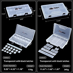 RUNCL Waterproof Fishing Scale with Lip Gripper + RUNCL 4 Packs Fishing Tackle Box