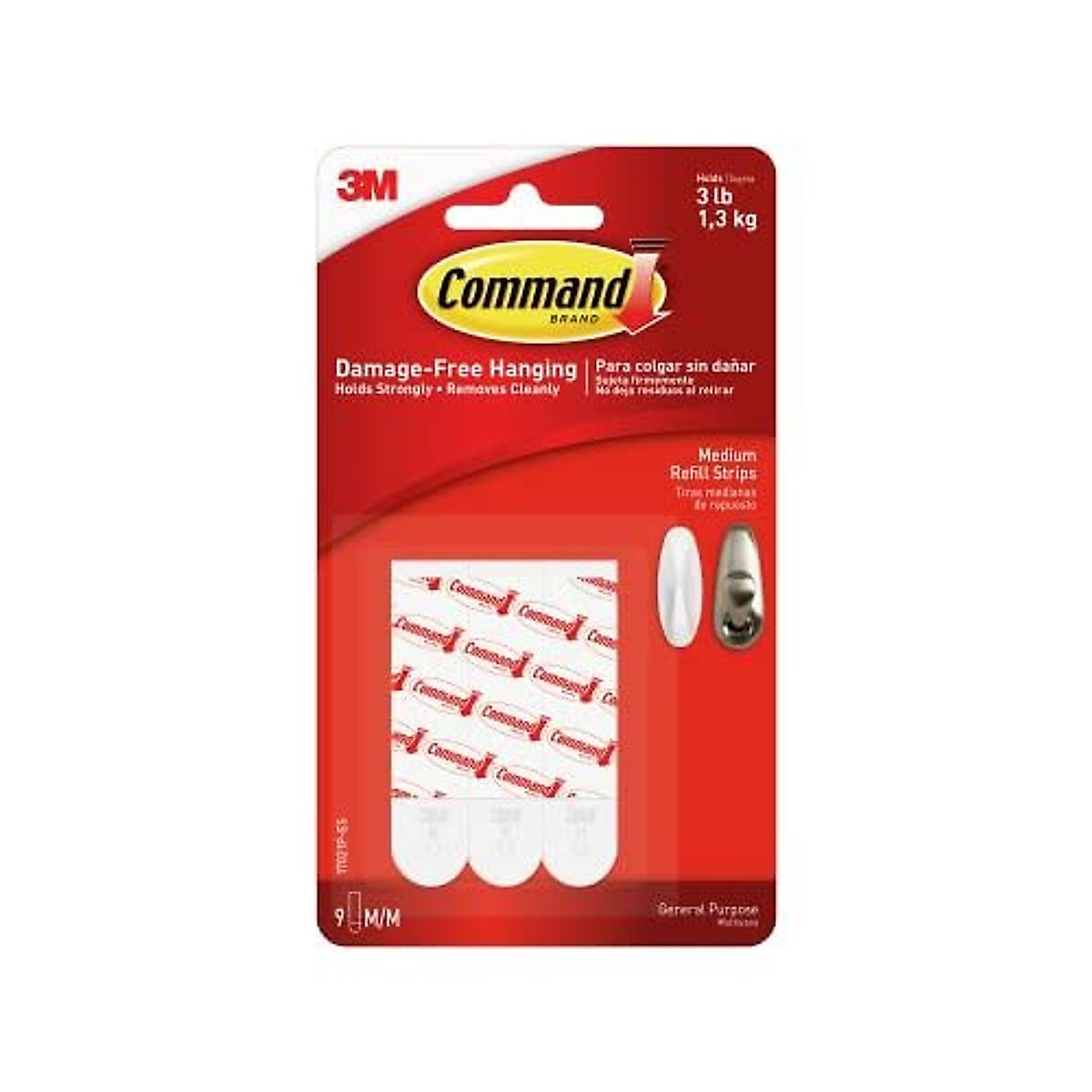 3M 17021P 9 Count Medium Command Mounting Strips