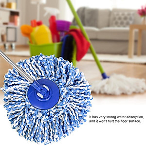 Huhushop Spin Mop Head Refills Microfiber Round Spin Mop Head Replacement for Universal Spin Mop System Perfect for Home Commercial Use (Blue+White)