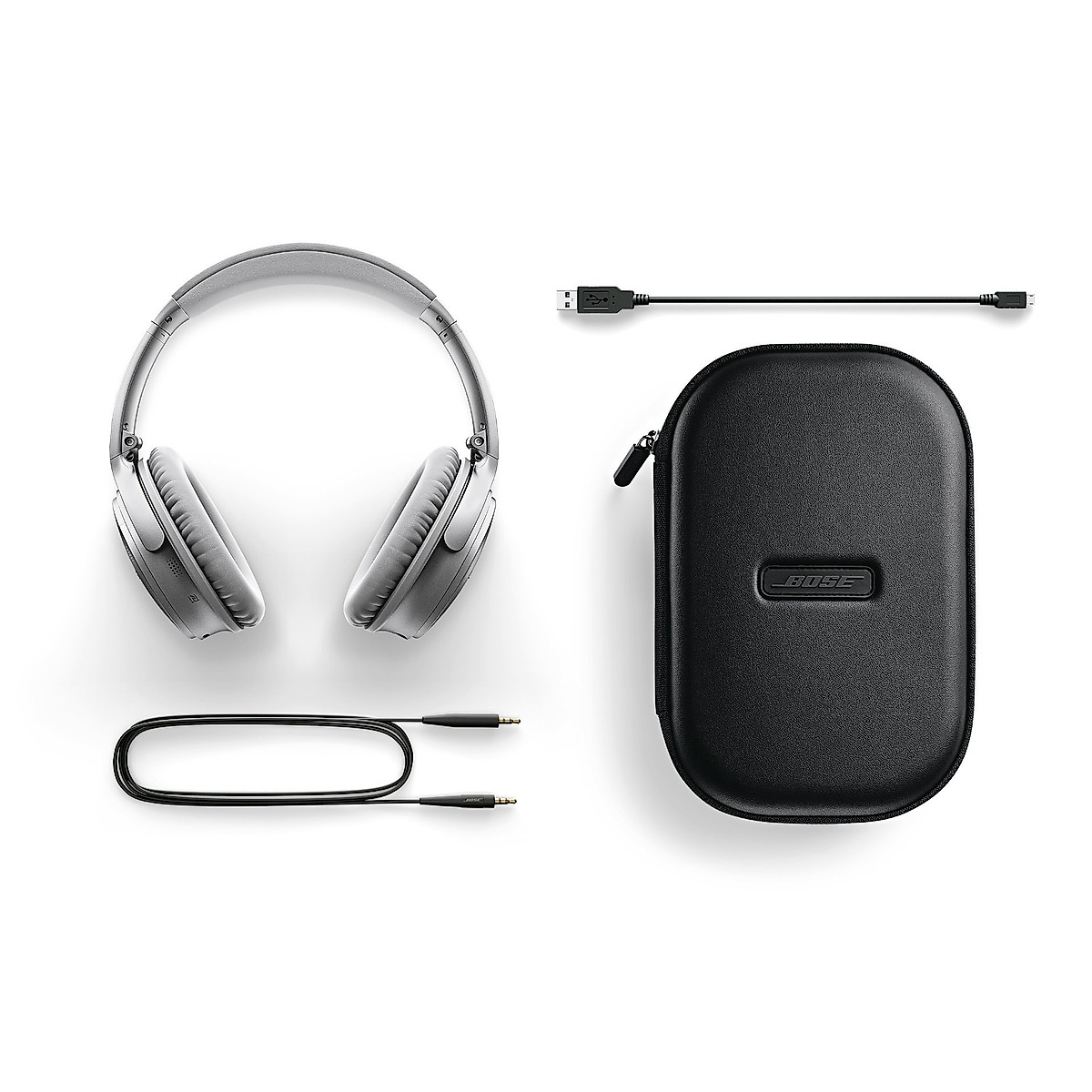Bose QuietComfort 35 (Series I) Wireless Noise Cancelling Headphones - Silver (Renewed)