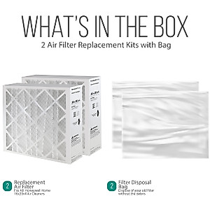 Honeywell 16x20x4 AC Furnace Air Filter Replacement - FC100A1003 HVAC Furnace Filters Merv 11 Filter Media, AC Filter with Homequip Disposal Bag, 2-Pack (Actual Size: 15.94 x 19.75 x 4.38 Inches)