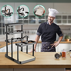 Generic Cutting Board Organizer, Steel, Black, 5.3x7.3x8.9 in, Lightweight, Rust Resistant