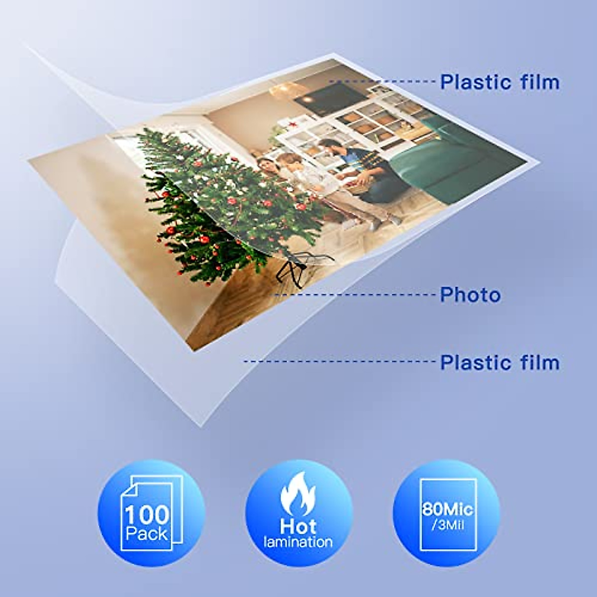 MAXDONE Thermal Laminating Pouches, Laminating Sheets, 3Mil A4, A5, A6 for Laminator 100 Pack