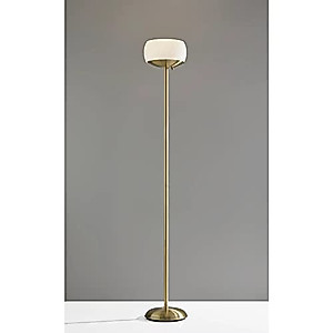 Adesso 5003-21 Jessica 300W Torchiere, 71 in, 2 x 150W Incandescent/Dimmable LED, Antique Brass Finish, 1 Floor Lamp