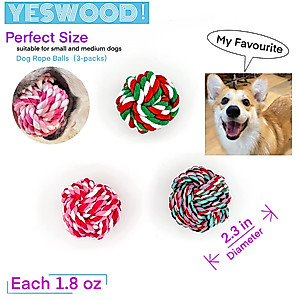 YESWOOD! Puppy Toys Small Rope Balls for Teething, Puppy Chew Pink Toy, Gift for Dogs,Pet Friendly Washable Dog Toy Rope Ball for Small and Medium Dogs(3-Packs)
