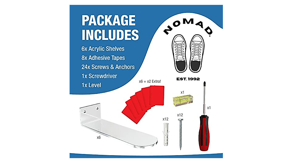 Import Nomad Unbound Clear Floating Shoe Shelves (6 Pack) - Stylish ...