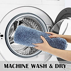 Suchtale Bathroom Rug Non Slip Bath Mat for Bathroom (16 x 24, Blue) Water Absorbent Soft Microfiber Shaggy Bathroom Mat Machine Washable Bath Rug for Bathroom Thick Plush Rugs for Shower