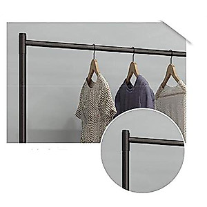Free Standing Clothes Rail,Iron Simple Hanging Carboot Display Rail,Shelf Clothing Store Durable, Wear/Black / 150×150×40cm