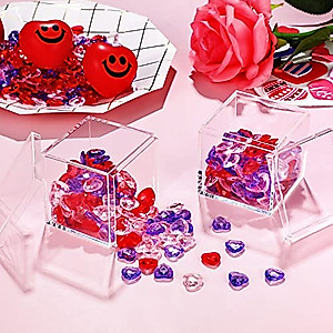12 Pieces Clear Acrylic Plastic Square Cube Small Acrylic Box Acrylic Storage Containers with Lid Stackable Cube Containers Acrylic Container with Lid for Candy Jewelry Display (2.6 x 2.6 x 2.6 inch)