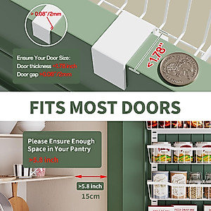 Eastherry Over The Door Organizer，8-Tier Over The Door Pantry Organizer with Adjustable Baskets，Metal Hanging Pantry Organizers and Storage for Kitchen, Back of Door Seasoning Rack (White)