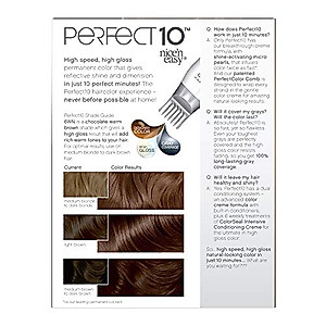 Clairol Nice'n Easy Perfect 10 Permanent Hair Dye, 6WN Light Chocolate Brown Hair Color, Pack of 1
