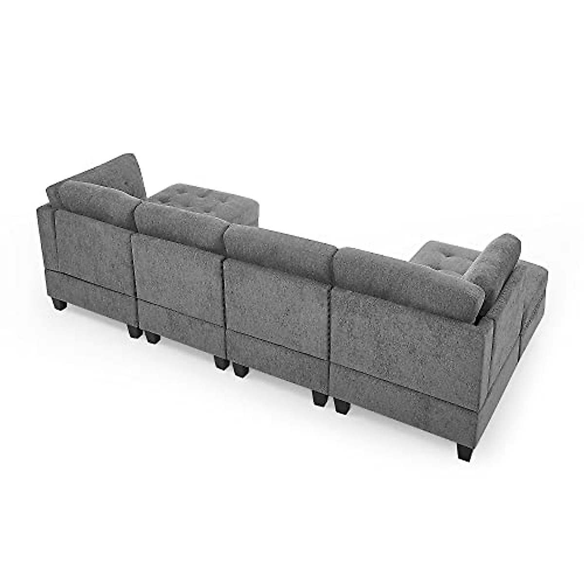 Free Combination Sectional Sofa Oversized Reversible Modular Couch U Shaped Corner Sofá Upholstered Deap Seat Sleeper Couches Bed with Storage for Living Room,2 Single Chair,Two Corner,Double Ottoman