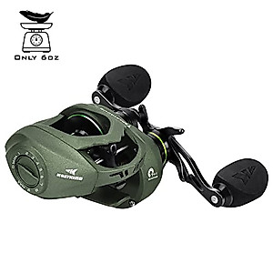 KastKing Spartacus II Baitcasting Reel, 6oz Ultralight Baitcaster Reel, Super Smooth with 17.6 LB Carbon Fiber Drag, 7.2:1 Gear Ratio, 39mm Palm Perfect Lower Profile Design,Stryker Green,Right Handed