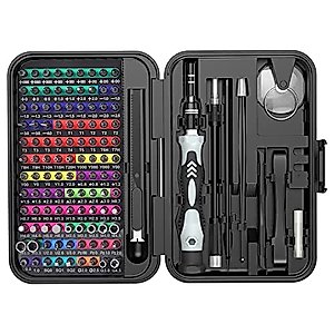 AMIR Precision Screwdriver Set, 132 in 1 Magnetic Screwdriver Set Kit, Electronics Repair Screwdrivers Tool Kit with 108 Magnetic Drill Bits for Repair Phone, Switch, Computer, etc