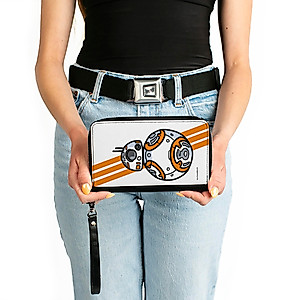 Buckle-Down Women's PU Zip Around Wallet Rectangle-Star Wars BB-8, 7.5"x4.5"