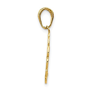 Diamond2Deal 14k Yellow Gold Hummingbird Flower in Frame Pendant (L- 23 mm W- 16 mm)