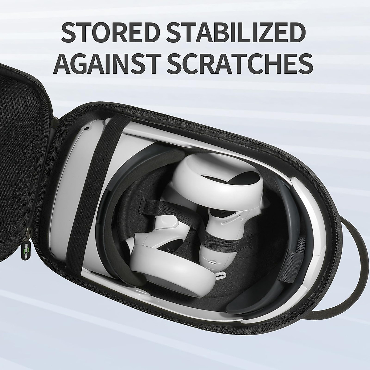 sarlar Hard Carrying Case Compatible with Oculus Meta Quest 2 /Quest 3/Vision Pro, Carbon Fiber, Fixed Protection for VR Headset Controller and Official Head Strap Accessories, Travel and Storage