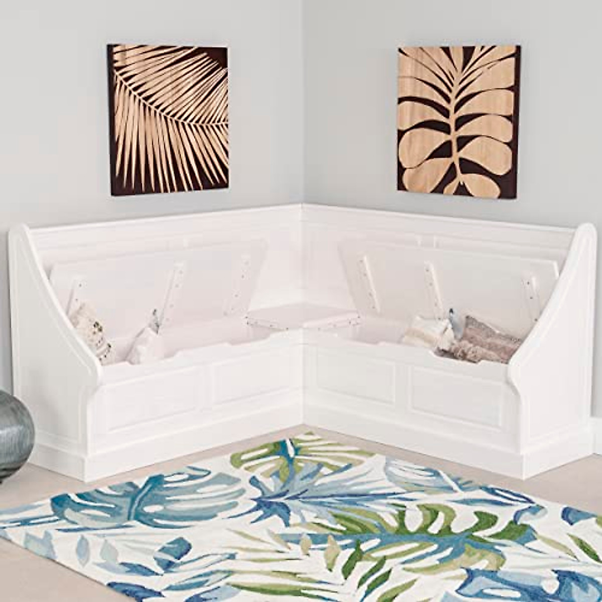 Linon Harris White Corner Breakfast Nook - Nook Only, Table is NOT included!