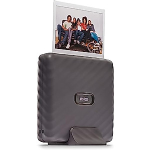 Fujifilm Instax Link Wide Smartphone Printer Mocha Grey + Fuji Instax Wide Instant Film Value Pack (20 Sheets) with Film Stickers, Frames Wireless Bluetooth Printer