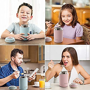 DaCool Insulated Lunch Containers Hot Food Jar Vacuum Insulated Stainless Steel 16 oz Leak Proof Keep Food Cold Hot Food Container Lunch Box School Camping Outdoors,BPA Free- Pink