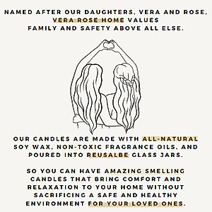 Vera Rose Home Vanilla Scented Soy Candle Long Burning Candles 60+ Hours White Candle Clean Burning Natural Scented Candle - Chistmas Gift, Christmas Candle, Vegan Candle 12oz Jar Candles