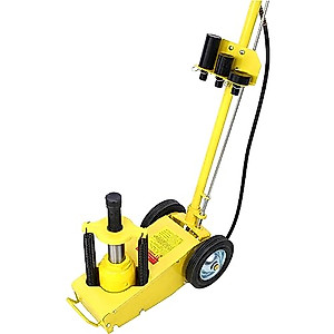 Yiwa Heavy Duty Air/Hydraulic Floor Jack with 4 Extension Adapters Power Lift Repair Tool Air Over Hydraulic Air Jack Built-in Wheels for Farm Vehicles Trucks Auto Repairing 22 tons