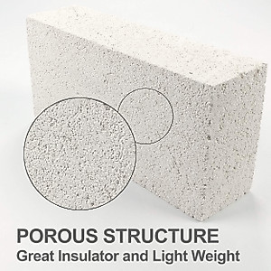 Lynn Manufacturing Insulating Fire Brick, Heat Insulation Block, Low Thermal Conductivity, 2.5" x 4.5" x 9", Single Pack, 2300F-Rated, for Kilns, Forges, Furnaces, Soldering, 3123P