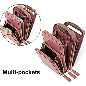 WTSHOPME Crossbody Phone Bags for Women Small PU Leather Cellphone Purse Wallet