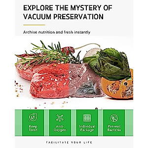 Syntus Vacuum Sealer Bags for Food,3 Rolls 11" x 20' Commercial Grade Bag Rolls, Food Vac Bags for Storage, Meal Prep or Sous Vide