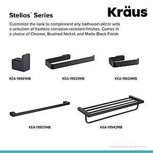KRAUS Stelios Bathroom Toilet Paper Holder, Matte Black Finish, KEA-19929MB