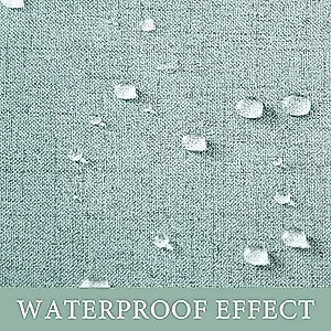 MIULEE 100% Blackout Curtain Linen Textured for Sliding Patio Door/Bedroom/Living Room Thermal Insulated Room Divider Curtain 1 Panel 100" Wide x 84" Long Seafoam Green