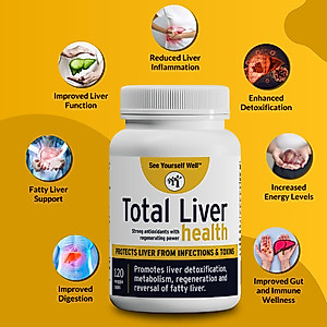 See Yourself Well Total Liver Health: Liver Cleanse, Detox & Repair Fatty Liver. Milk Thistle Extract, Dandelion Root, Yarrow, Burdock Root & Cynara (Artichoke) to Support Healthy Liver Function