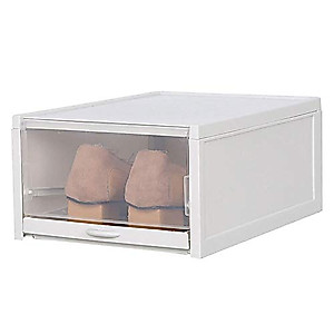 TAZSJG Shoes Rack Plastic Foldable Stackable Shoes Boxes Shoebox Shoe Organizer for High Heels Sports Shoes Storage Drawers