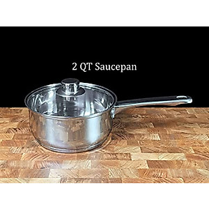 Concord Cookware 7-Piece Stainless Steel Cookware Set, includes Pots and Pans