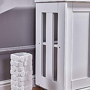 QIHANG-US Kitchen Storage Sideboard with Sliding Door, Farmhouse Barn Door Buffet Console Table, Antique Stackable Cabinet Cupboard with Shelves for Living Room Entryway Dining Room, Warm White