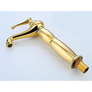 SJQKA-European style, bathroom art basin, all copper single hole, hot and cold antique faucet, stage wash basin, golden retro, faucet