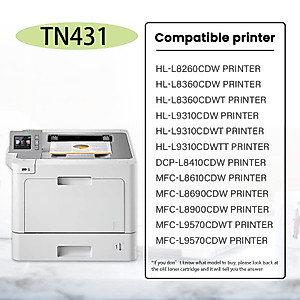 LVELIMIT TN431BK/C/M/Y: TN-431 Toner Cartridges 4 Pack Compatible Replacement for Brother TN-431 Standard Yield Toner Cartridge Works for MFC-L8900CDW MFC-L8610CDW HL-L8360CDW HL-L8260CDW Printer