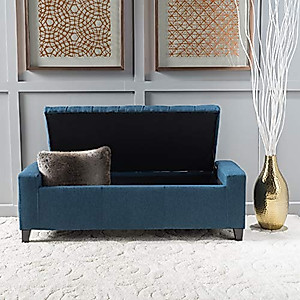 Christopher Knight Home Hikaru Fabric Storage Ottoman, Dark Blue Dimensions: 20.50”D x 51.00”W x 17.00”H