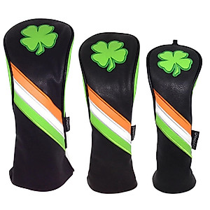 ReadyGOLF Irish Shamrock Embroidered Headcover Set Driver, Fairway, Hybrid
