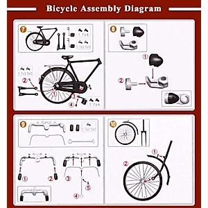 Japelessor 51 PCS Retro Bicycle Model Ornament for Kids - DIY Bicycle Model Assembled (B-Green)