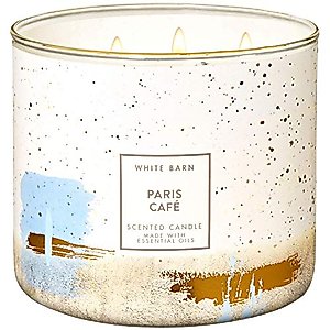 Bath and Body Works Paris Cafe 3-Wick Candle 14.5 Ounce (2019 Edition, White Barn Label)