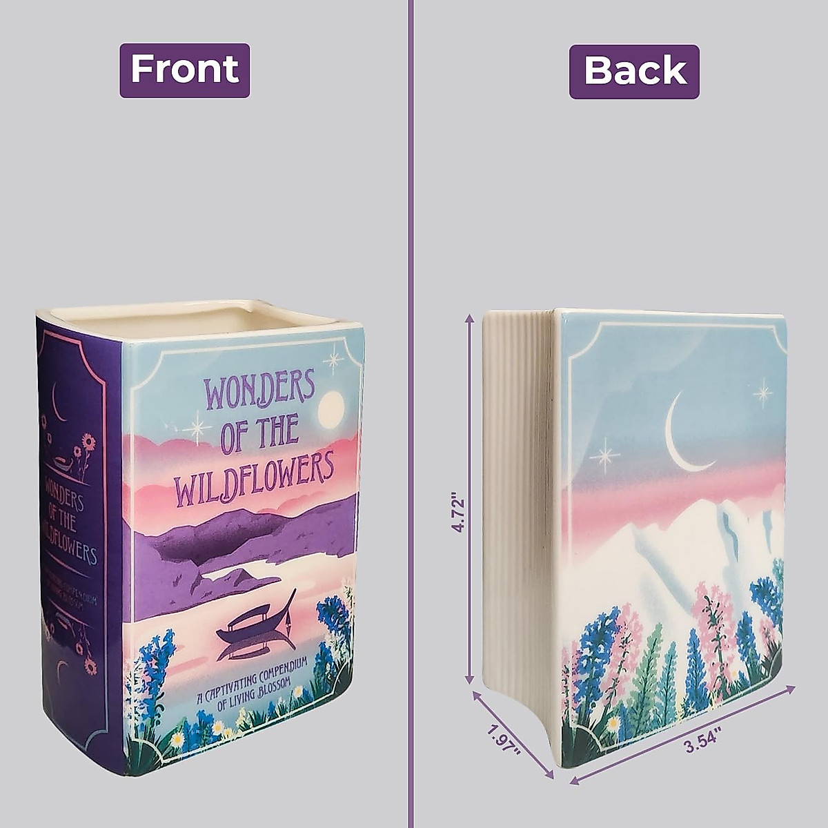 Book Vase, Small Book Shaped Vase, Pencil Holder, Living Room Decor, Cute Home Decor, Book Vase for Flowers, Funky Decor, Book Shaped Vase