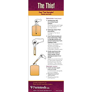 Wine Beer Testing Kit/Fermtech Beer Hydrometer and Test Jar/Thief All in One. Test Kit Deluxe by Fermtech