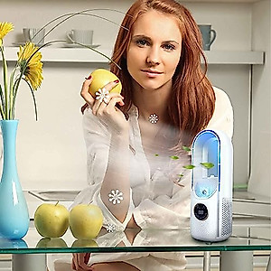 Portable Air Conditioner Leafless Fan - Air Cooler Fan, USB Personal Timing Powerful Electric Fan with 6-Speed,Humidification,Filtering,Cooling for Travel,Household,Office,Bedside,Desk (White)