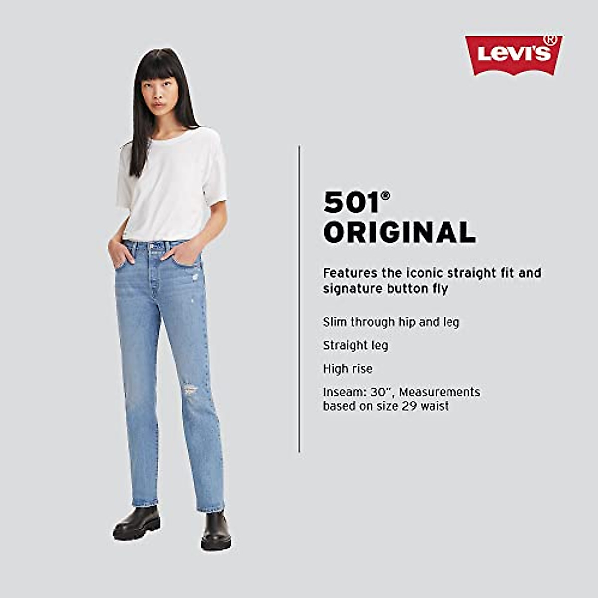 Levi's Women's 501 Original Fit Jeans, (New) Medium Indigo Worn in, 30 Regular