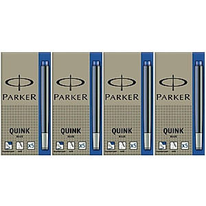 parker fnt Pen cart., Old Model, blu, 5 pc.