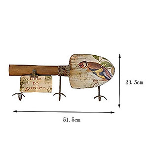 PIBM Stylish Simplicity Shelf Wall Mounted Floating Rack Shelves Retro Metal Spade Shape Hook up Coat Hanging Clothes, a , 51.5X23.5CM