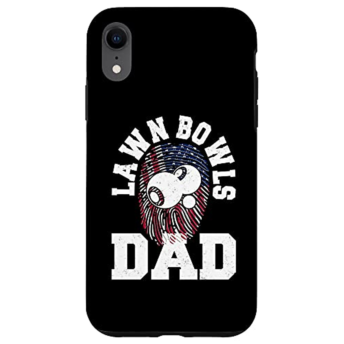 iPhone XR American Flag Fingerprint Patriotic Sports Lawn Bowls Dad Case