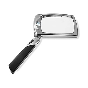 Carson LED Lighted 2.5X Power Rectangular Magnifier with Folding Collapsible Handle (MJ-30)