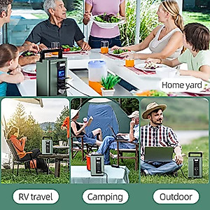 Portable Power Station - 80000mAh Large Capacity, Noiseless,110V/220V/300W AC Port, Water/Dust/Shock Proof Wireless Charging Solar Generator (Solar Panel Not Included), Camping C.P.A.P Emergency